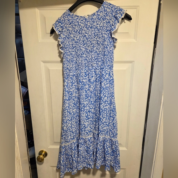 Dresses | Nordstrom Lost Wander Pick Me Blue White Floral Tiered ...